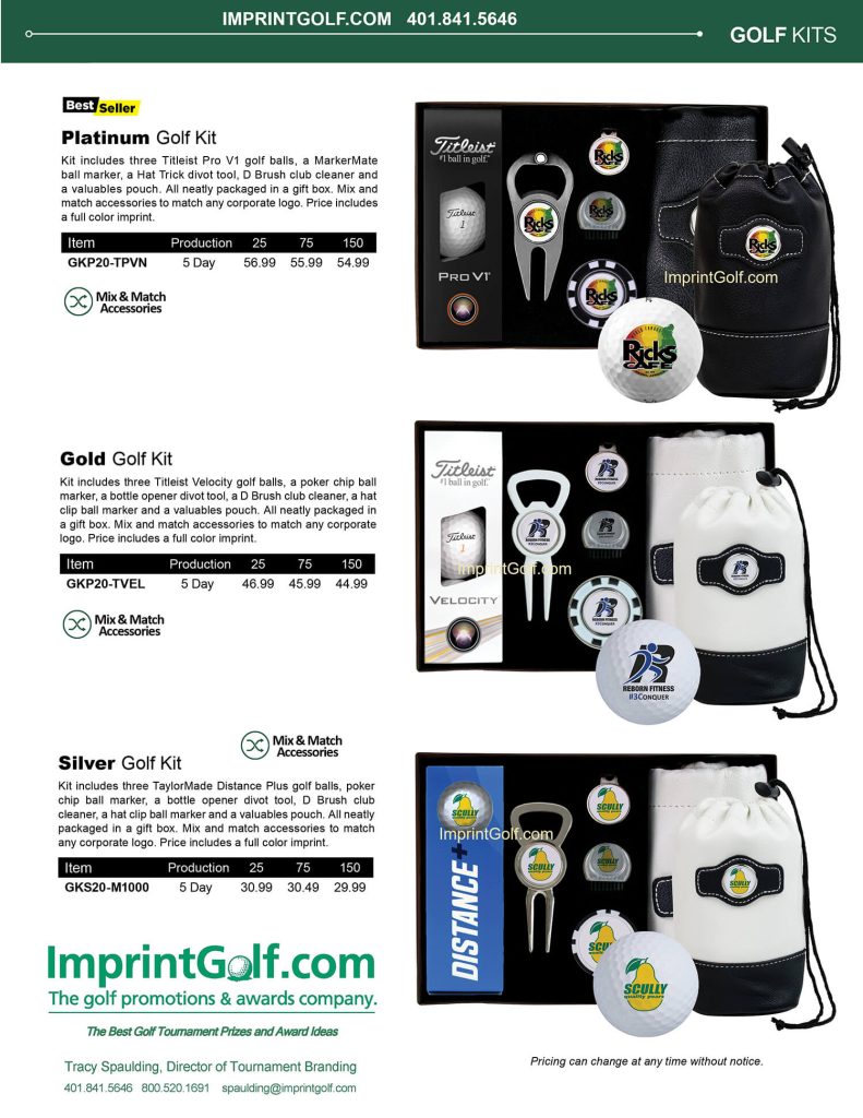 CUSTOM GOLF TOURNAMENT KITS AND OUTING COMBO PACKS: Personalized Golf ...